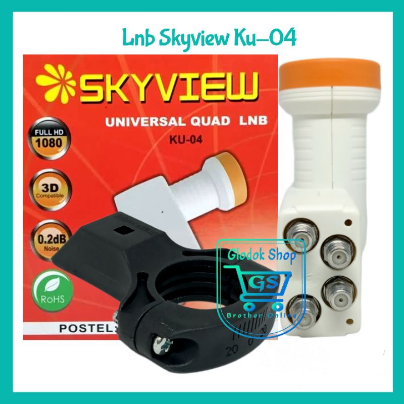 Jual LNB KUBAND 4 OUTPUT SKYVIEW KU04 LNB KUBAND QUAD OUTPUT SKYVIEW KU ...