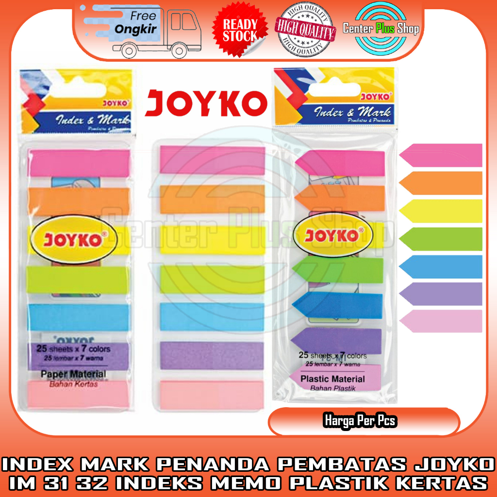 Jual INDEX MARK PENANDA PEMBATAS JOYKO IM 31 PLASTIK IM32 KERTAS MEMO ...