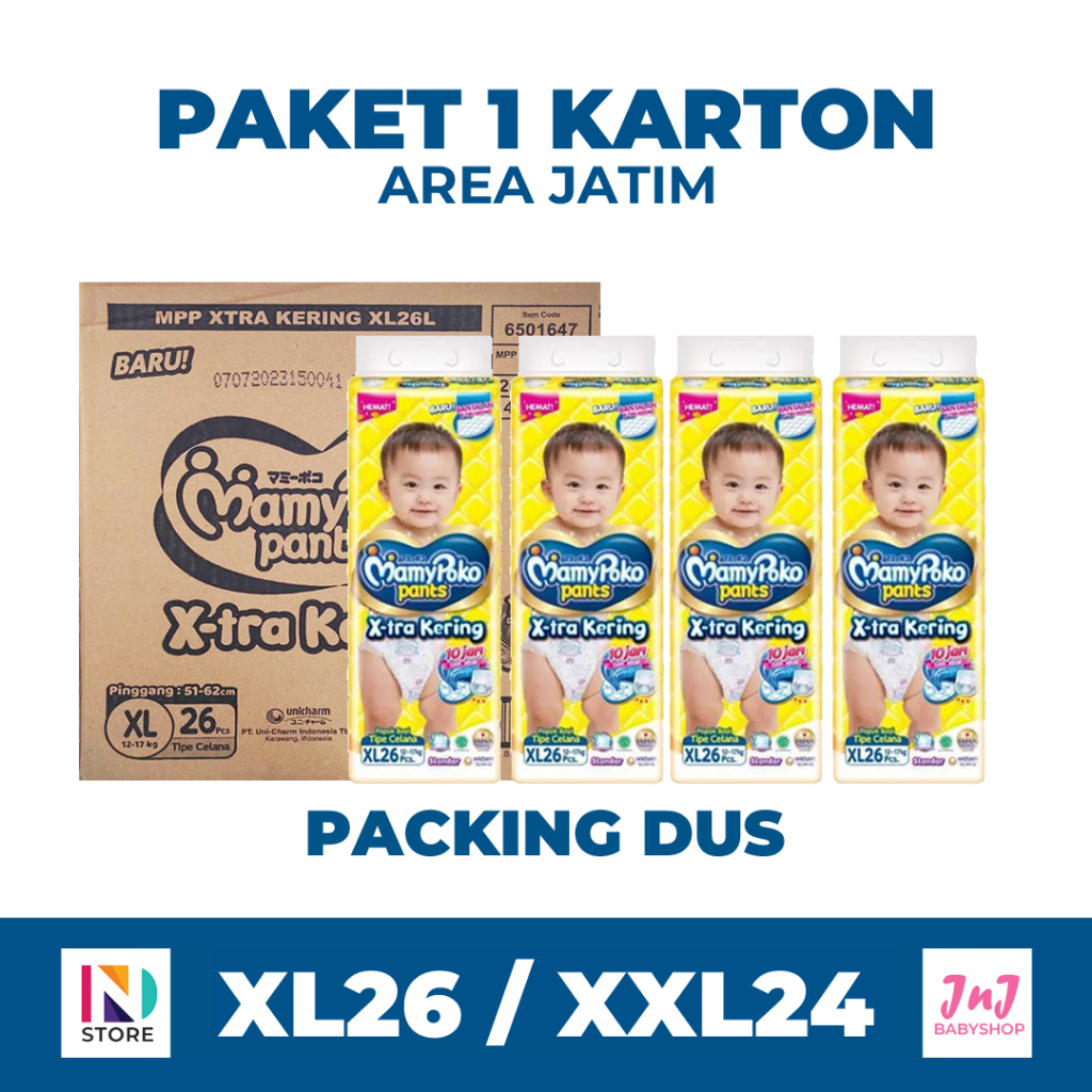 Jual MamyPoko Pants Xtra Kering XL26/XXL24 Paket 1 Dus/Karton | Shopee Indonesia