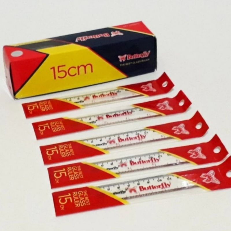 Jual Penggaris 15 cm Butterfly / Butterfly penggaris 15 cm / ruler 15 ...
