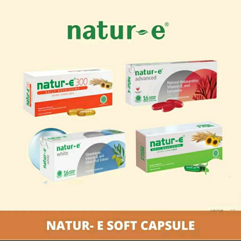 Jual Natur E 100IU l Nourishing 300IU l Advanced Merah isi 16 capsules ...