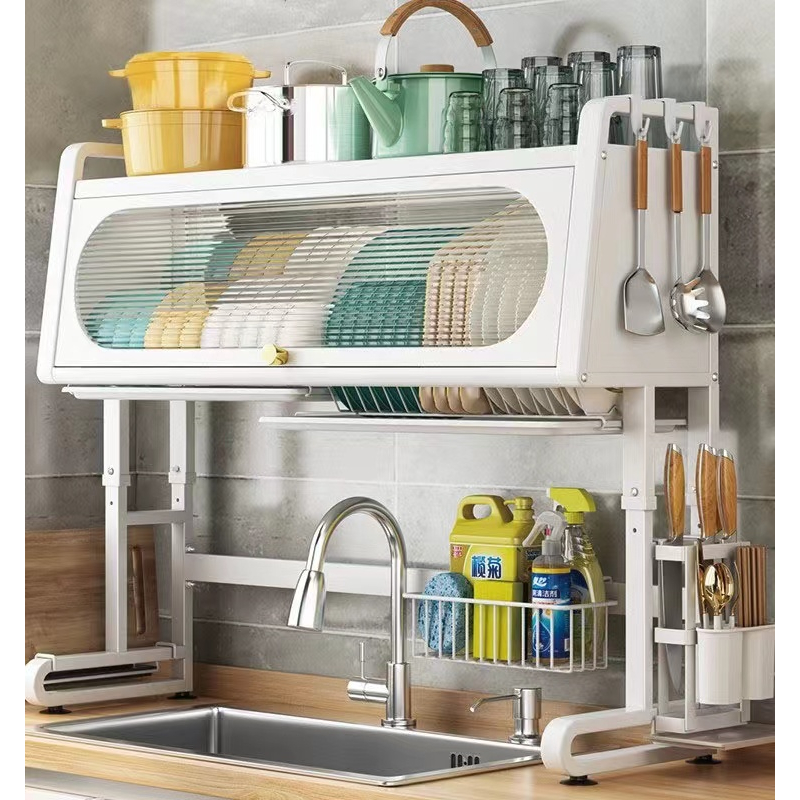 Jual 99KHOME Adjustable Sink Shelf Organizer Stainless Dish Drain ...