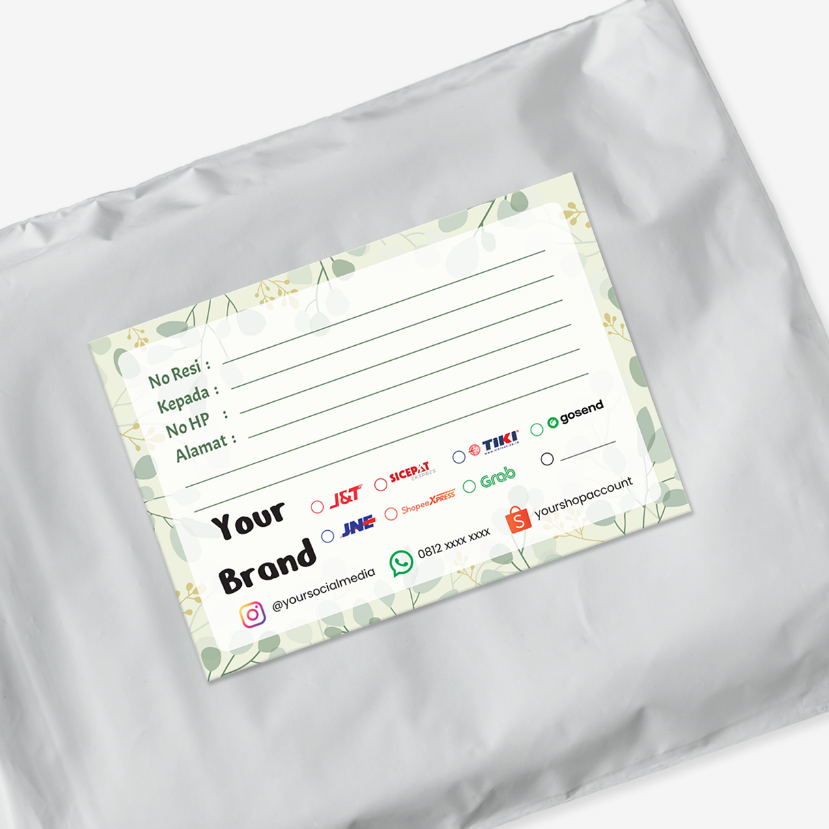 Jual Sticker Resi Pengiriman Custom - Label Kirim Olshop - Custom ...