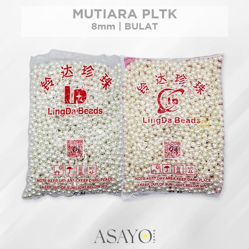 Jual (500gram) Mutiara Plastik Ringan 8mm 10mm 12mm Warna Natural White ...