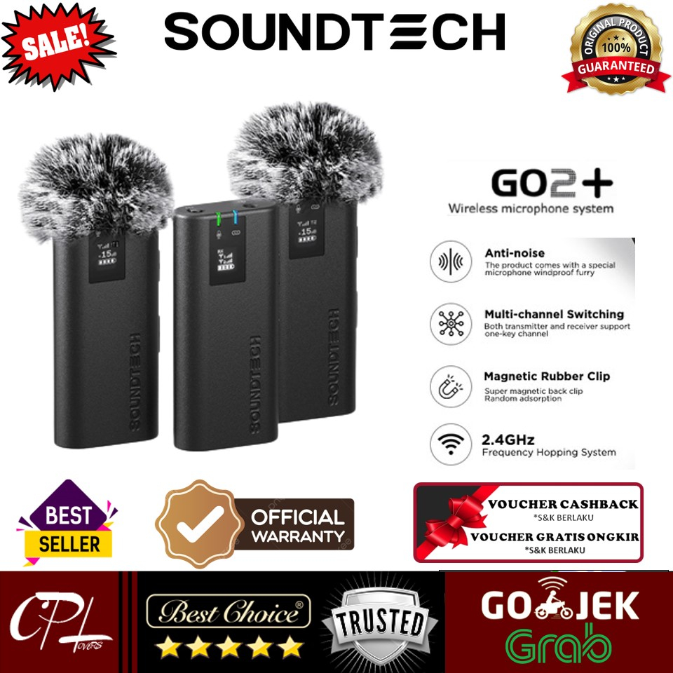 Jual SOUNDTECH GO2+ Wireless Microphone 2.4Ghz Dual-Channel Omni ...