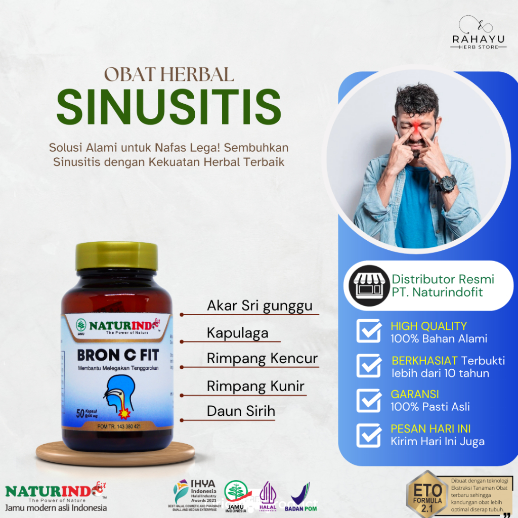 Jual Bron C Fit Obat Sinus Pilek Menahun Polip Mimisan Batu Amandel ...
