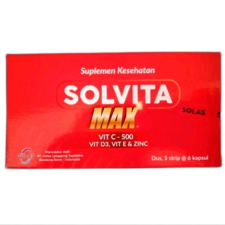 Jual SOLVITA MAX - Vitamin C 500, D3, E & Zinc (30's /Dus) | Shopee ...