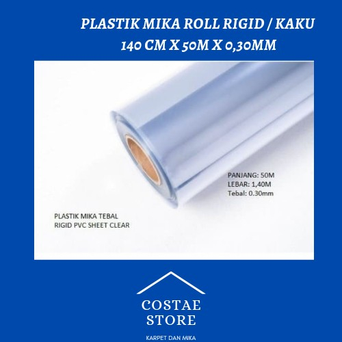 Jual Plastik Mika Kaku Rigid PVC Clear Panjang 50m, Lebar 1,4m Tebal 0.30mm | Shopee Indonesia