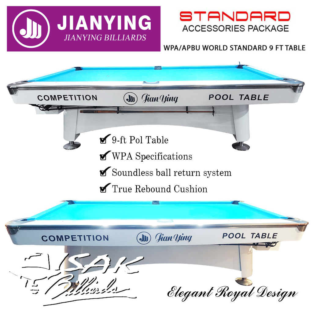 Jual Jianying White 9 ft Pool Table - Meja Biliard Biliar 9 feet ...