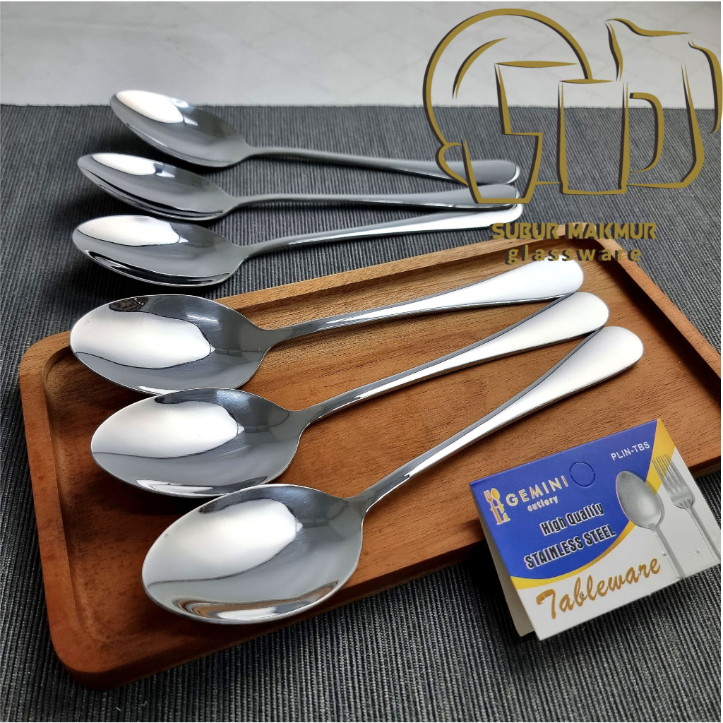 Jual [6 pcs] Sendok Makan Tebal 20cm GEMINI Hotel Stainless Steel ...