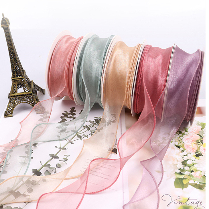 Jual [1 GLG 10 YARD] Pita Fishtail Ribbon 4 cm - Organza Gelombang ...