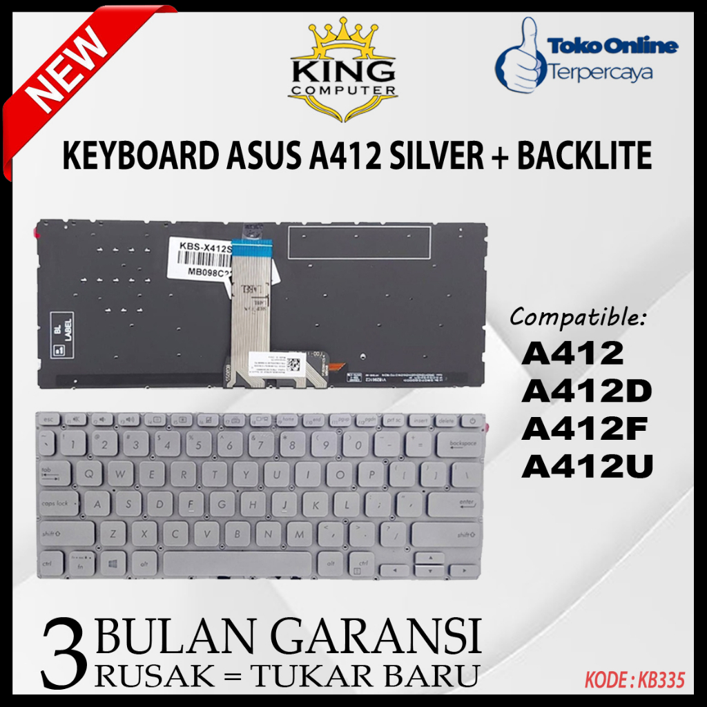 Jual KEYBOARD ASUS VIVOBOOK 14 A412 A412D A412F A412U - Backlight SILVER | Shopee Indonesia