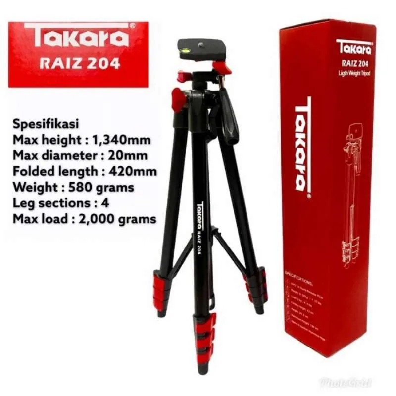 Jual TAKARA RAIZ 204 Paket Lightweight Tripod with Bluetooth Shutter ...