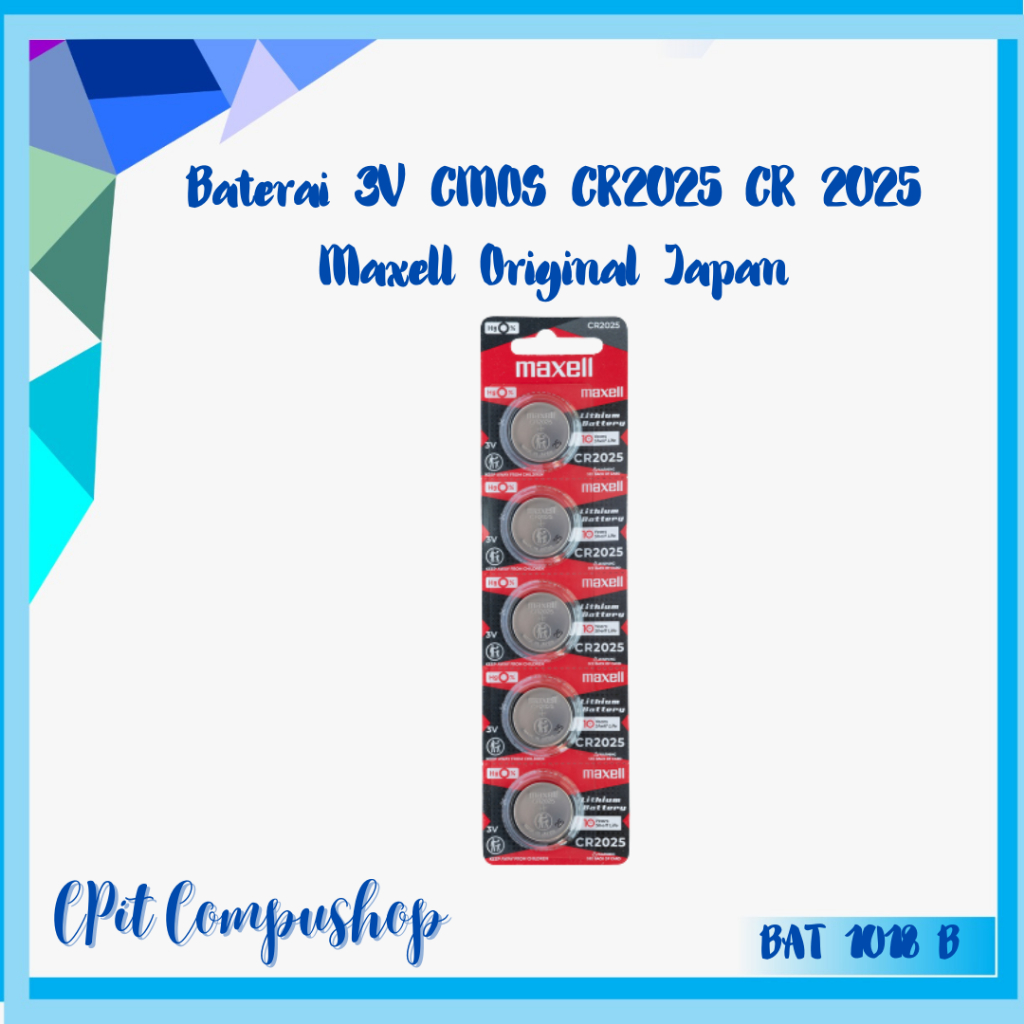 Jual Baterai 3V CMOS CR2025 CR 2025 Maxell Original Japan | Shopee ...