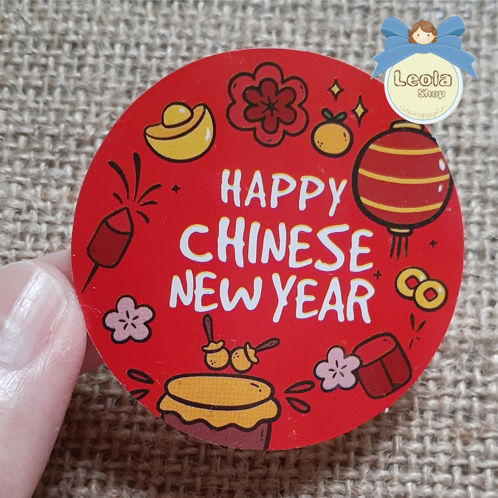 Jual STIKER IMLEK MERAH DOODLE/ STIKER CHINESE NEW YEAR / STIKER BULAT ...