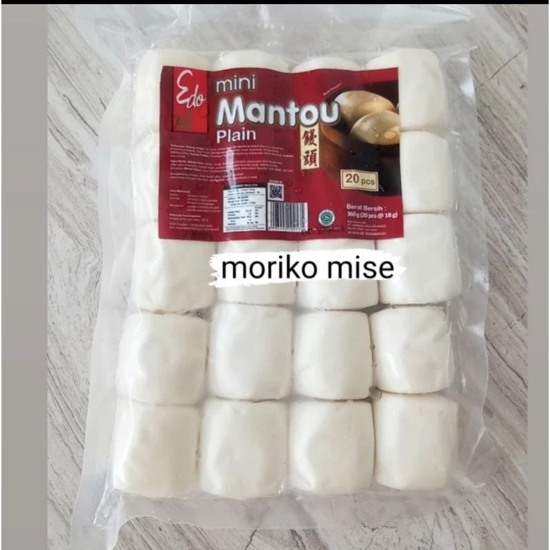 Jual edo mini mantou plain 360 gr isi 20 pc / frozen bread roti mantau ...