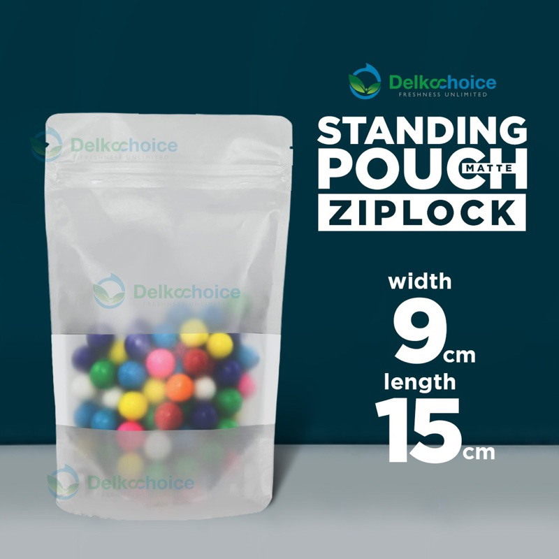 Jual STANDING POUCH WHITE MATTE WINDOW JENDELA PLASTIK KLIP KEMASAN ...