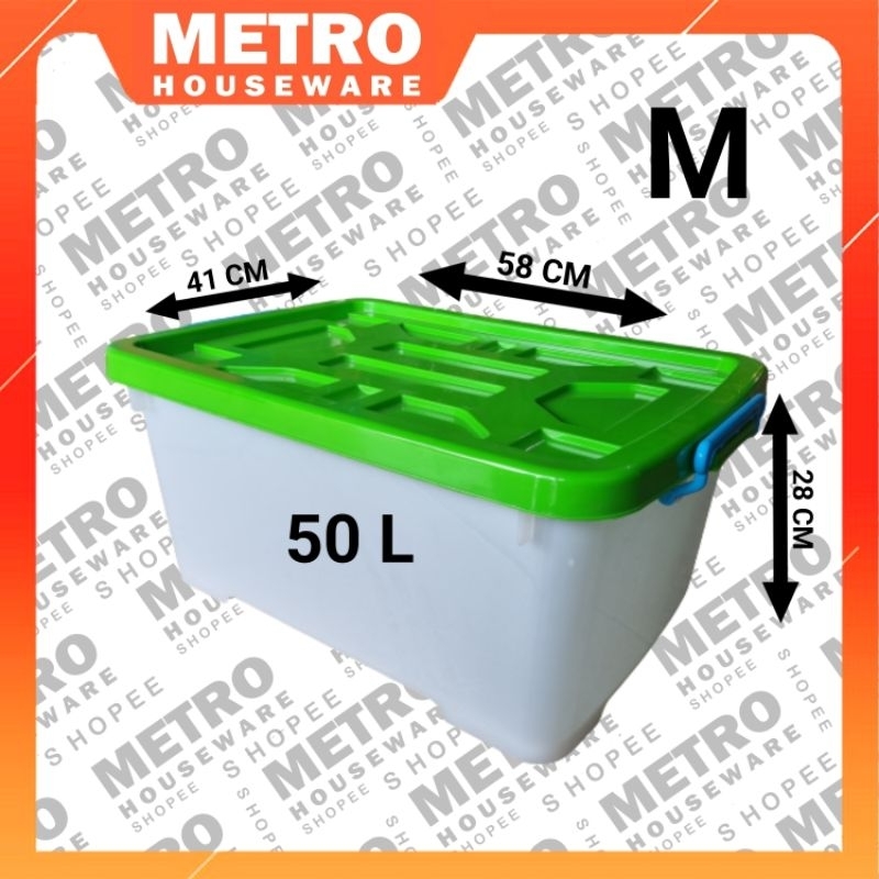 Jual Conteiner Box 50 Liter Phylia Kotak Petak Plastik Container Tersedia Persegi Warna Merah ...