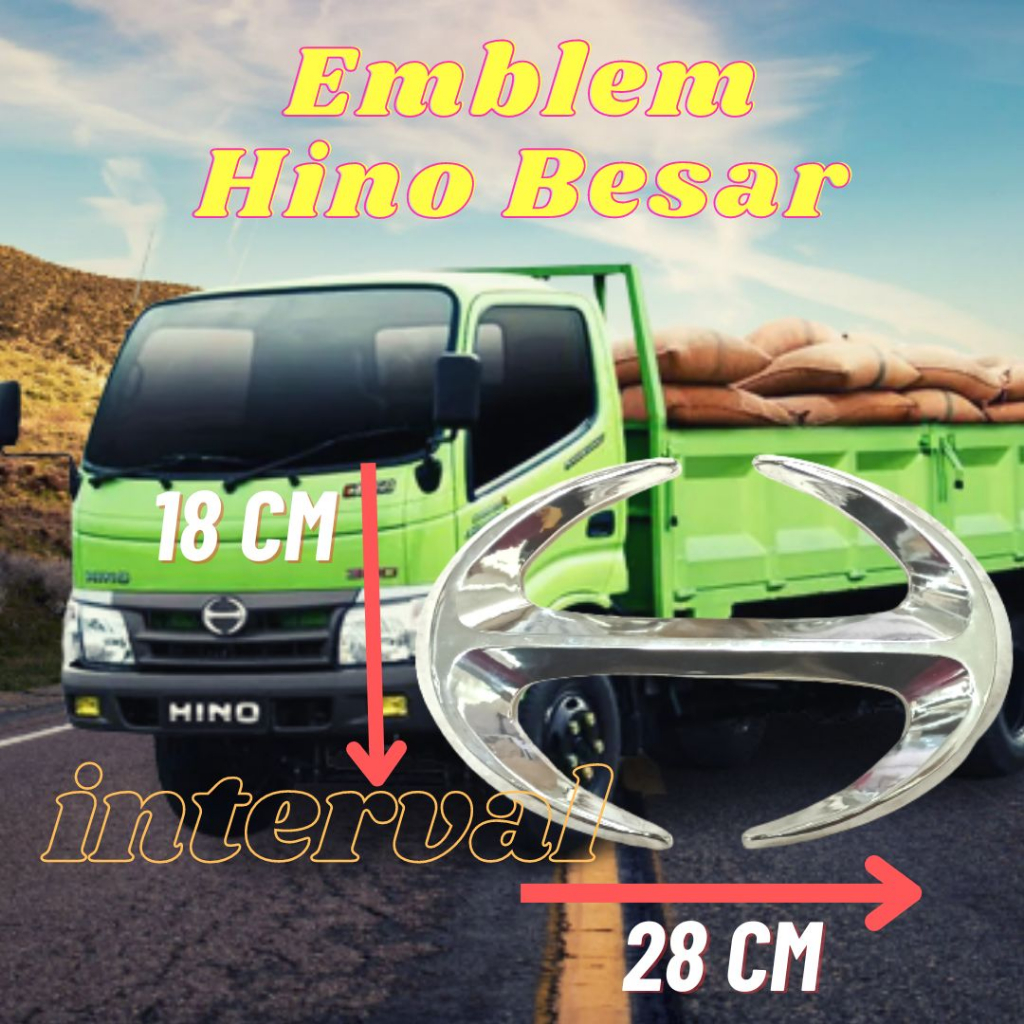 Jual Emblem Hino Mobil Hino Ranger Logo Depan Hino Besar Chrome ...