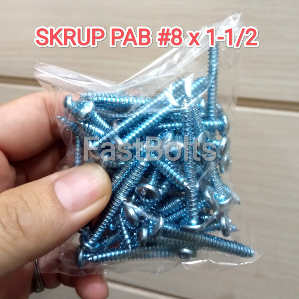 Jual BAUT SKRUP SEKRUP PAB FAB 8 x 1 1/2 isi 100pcs | Shopee Indonesia