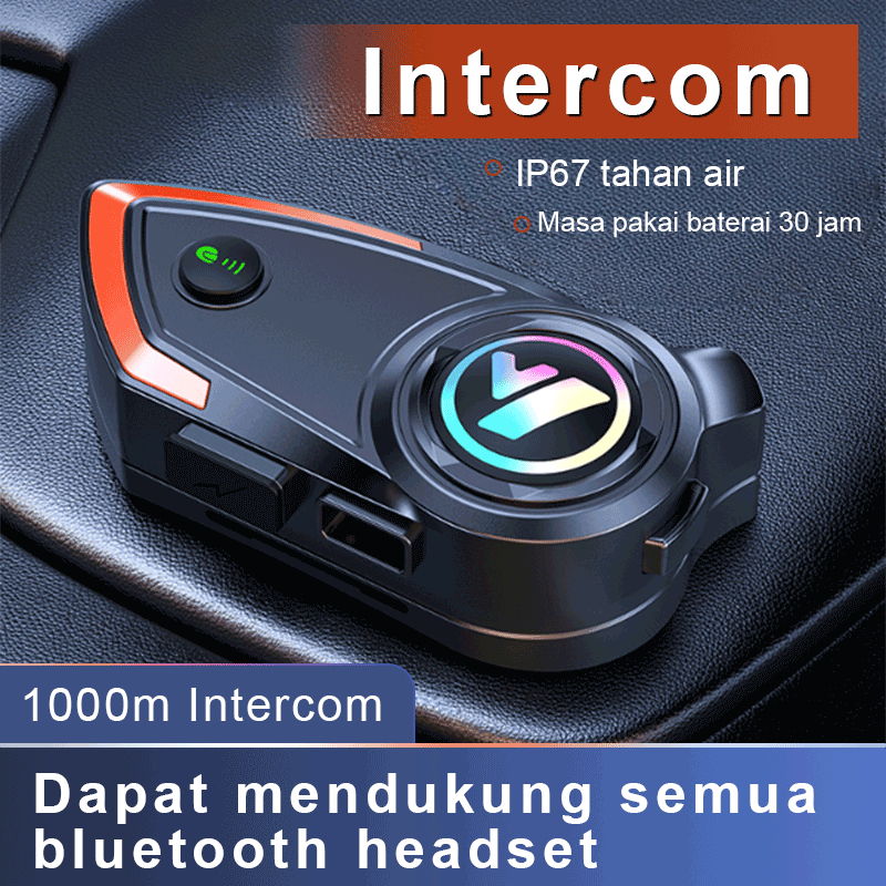 Jual ZACRO Y80 2x Intercom helm Bluetooth Chip Qualcomm 5.0 FM Radio intercom dua arah dan ...