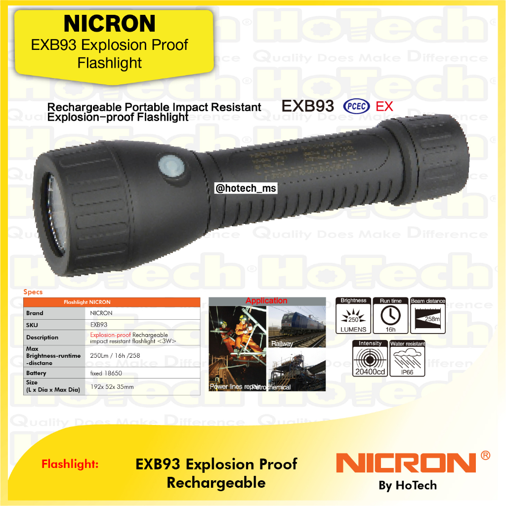 Jual NICRON EXB93 | Rechargeable Impact Resistant Flash light | Senter ...