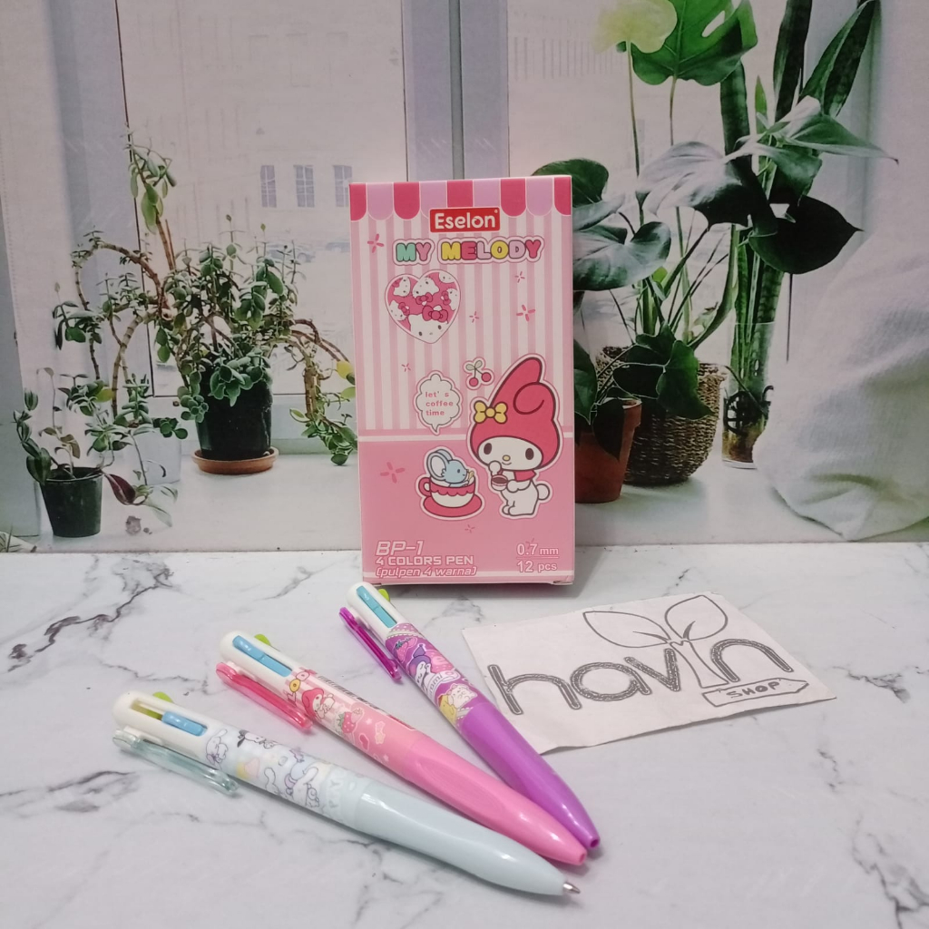 Jual (1pc) pen 4 warna cetek/bolpen cetek 4warna/pen fancy karakter ...