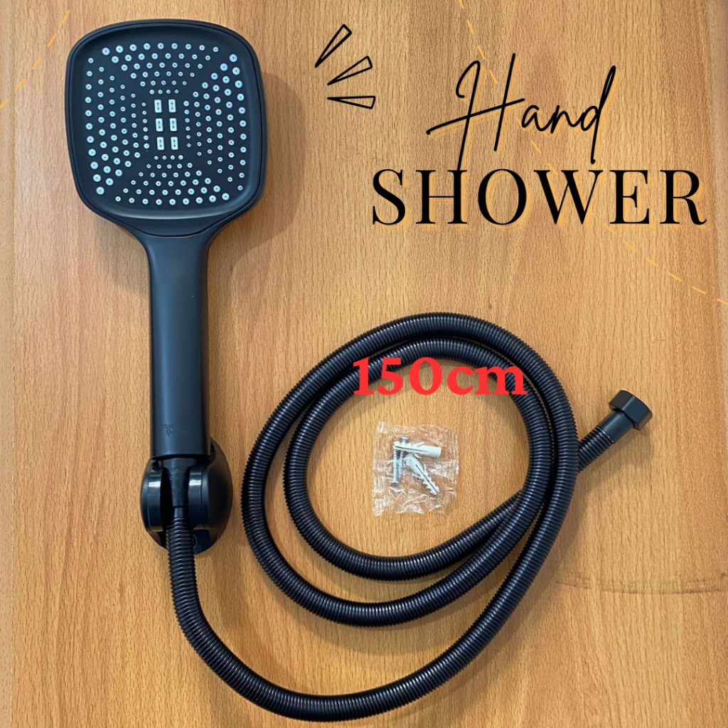 Jual KEPALA SHOWER MANDI KOTAK HITAM DOFF PREMIUM / HAND SHOWER BLACK DOFF SET | Shopee Indonesia
