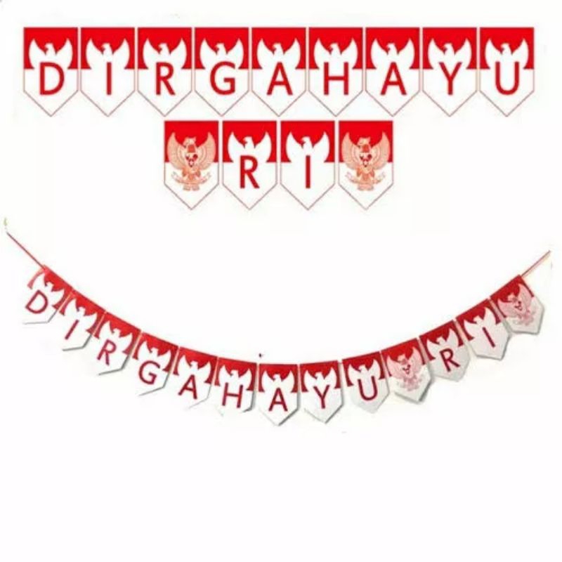 Jual Banner segi lima DIRGAHAYU RI merah putih | Shopee Indonesia