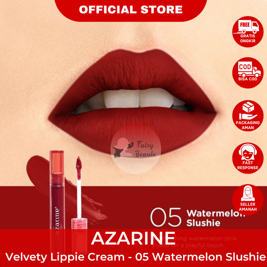 Jual AZARINE VELVETY LIPPIE CREAM LIP CREAM RED VELVET AZARIN TINT ...