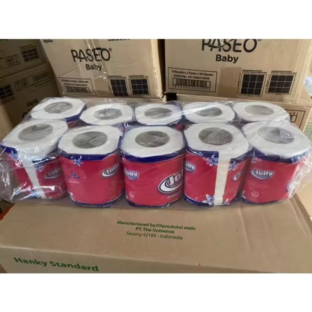 Jual [10 PCS] 1 Pack Jolly Roll Toilet Core Non Embossed 200 sheets /10 ...