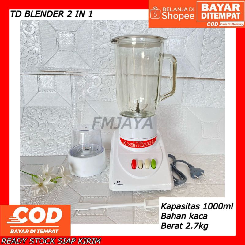 Jual TD BLENDER 2 IN 1 || BLENDER 1 LITER || BLENDER KACA ELEKTRIK 1000 ML | Shopee Indonesia