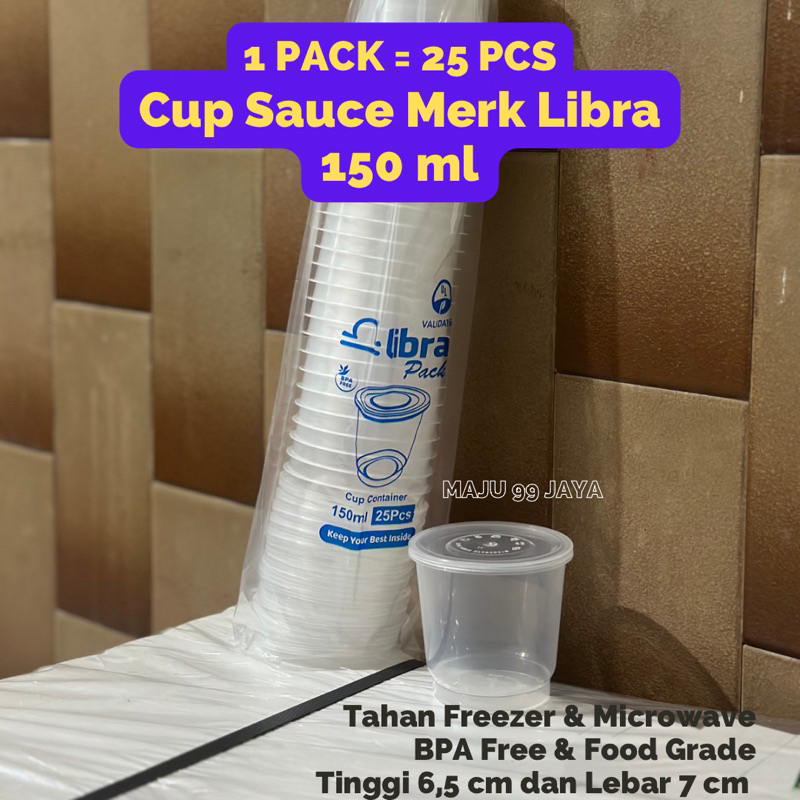 Jual (25 PCS) Pudding Cup Sauce Cup Plastik 150ML Libra per Pack ...