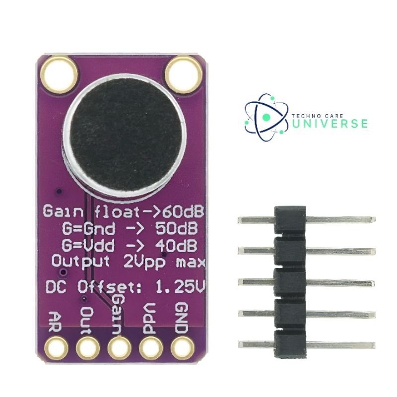 Jual Modul Microphone Amplifier MAX9814 MAX 9814 Auto Gain Control ...