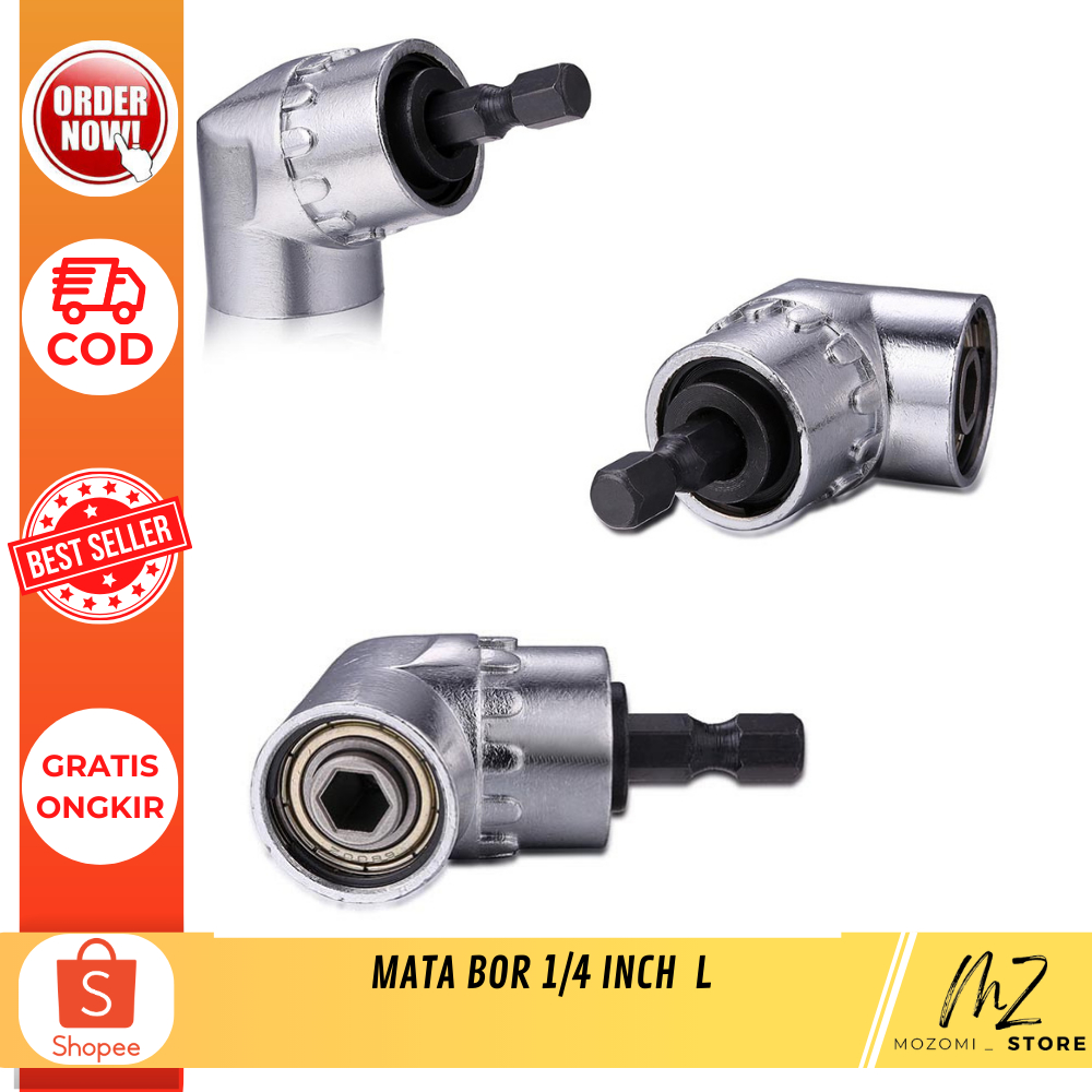 Jual Drill Extension L-Shape Hex Bit Socket Ekstensi Mata Bor 1/4 Inch ...