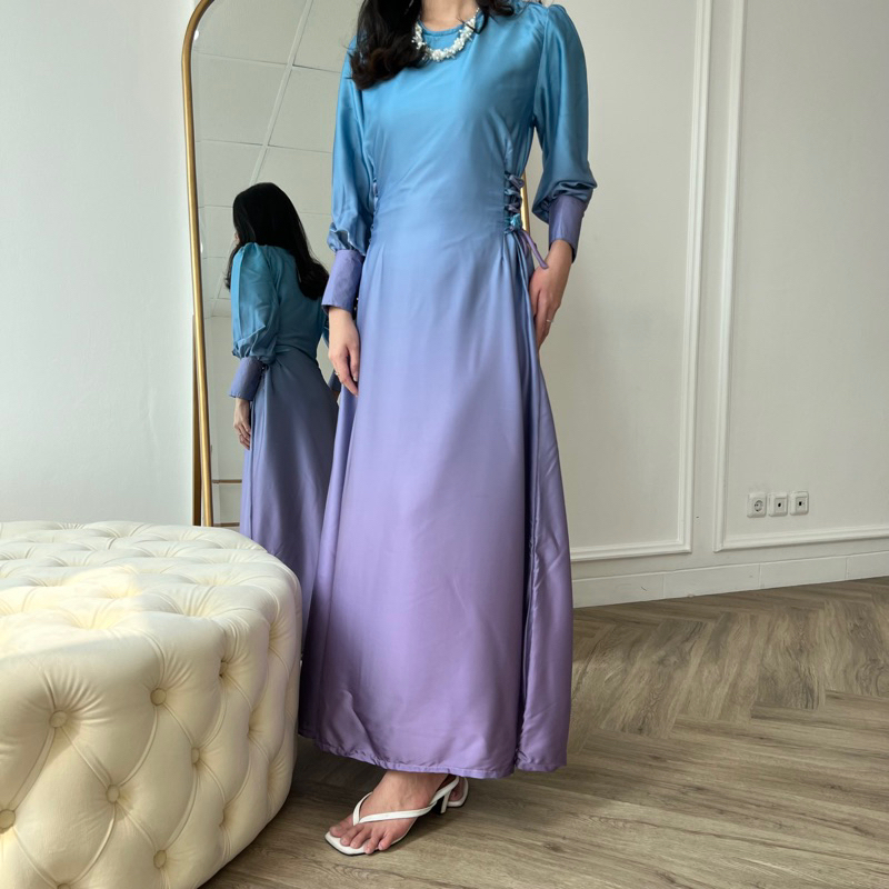 Jual Hoolaqueen - Dress Armany Gradasi - Dress Princess - Dress Satin ...