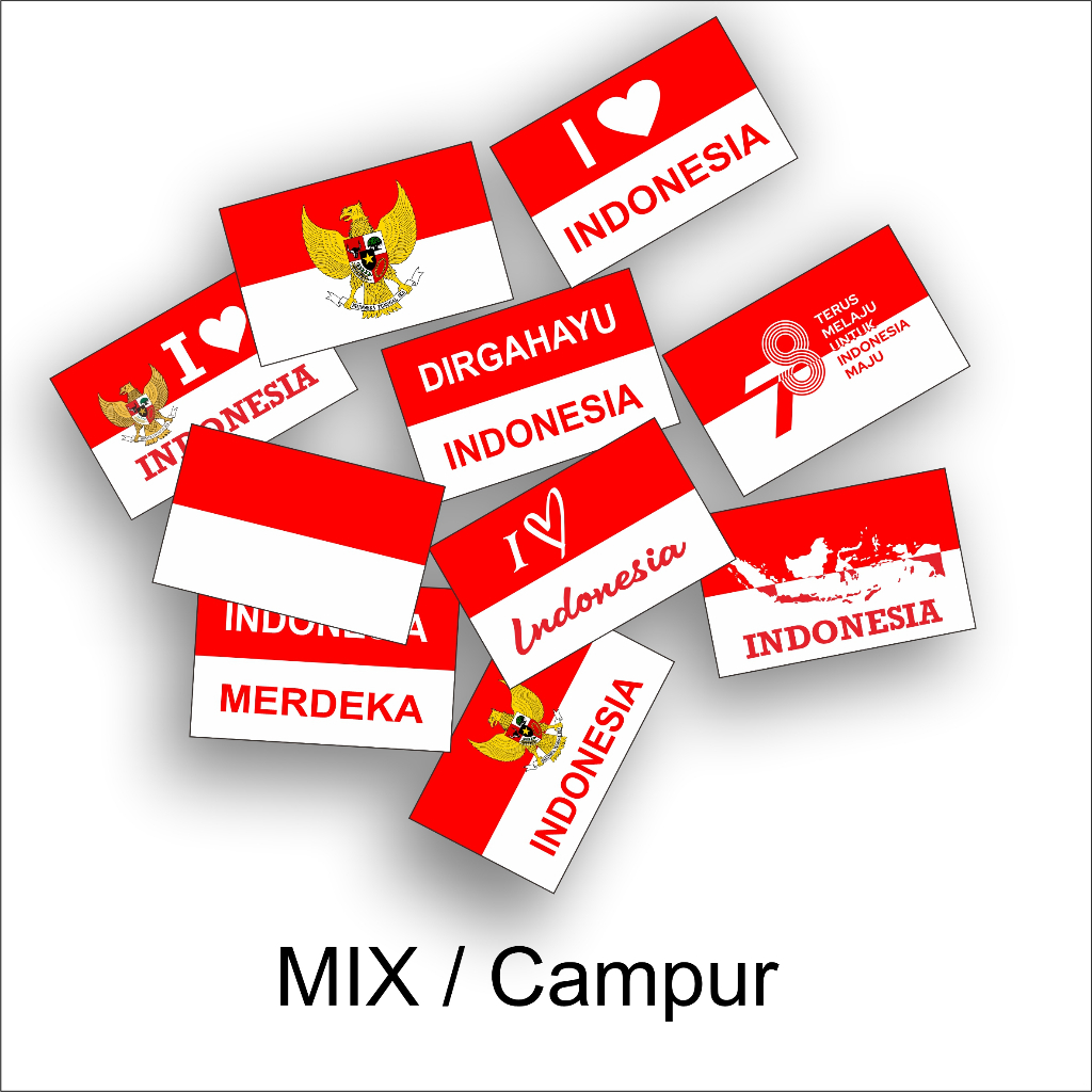 Jual Stiker Bendera Merah Putih Stiker pipi Bahan Stiker Chromo Isi 100 ...