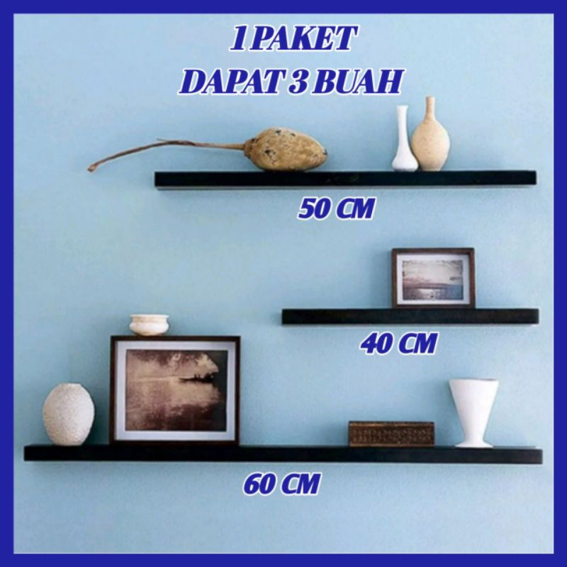 Jual 06 RAK AMBALAN AMBAL SUSUN TEMPEL DINDING KAYU ASTETIK PANJANG 30 ...