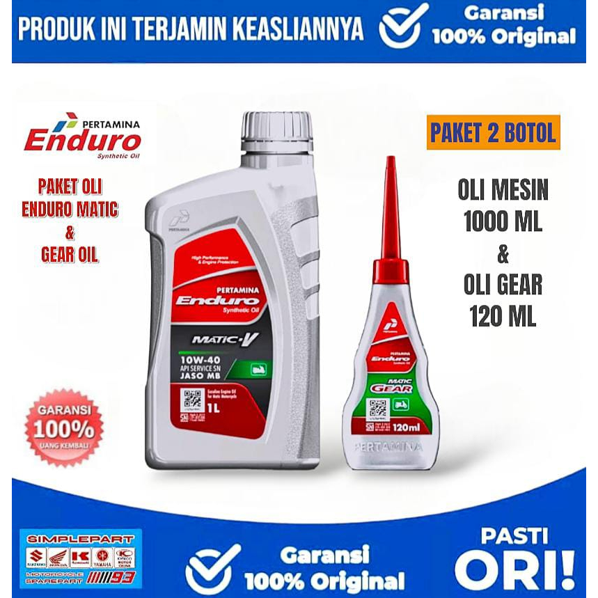 Jual PAKET HEMAT!! - Oli Mesin PERTAMINA ENDURO MATIC V [ 10W-40 ] 1L ...