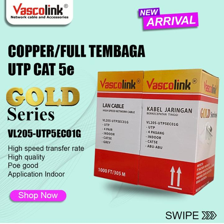 Jual Vascolink UTP Cat5E CU VL205-UTP5EC01G Grey | Shopee Indonesia