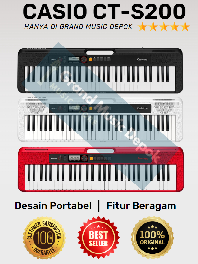 Jual Keyboard Casio CTS 200 Garansi resmi Casio 1 tahun CTS200 CTS-200 ...