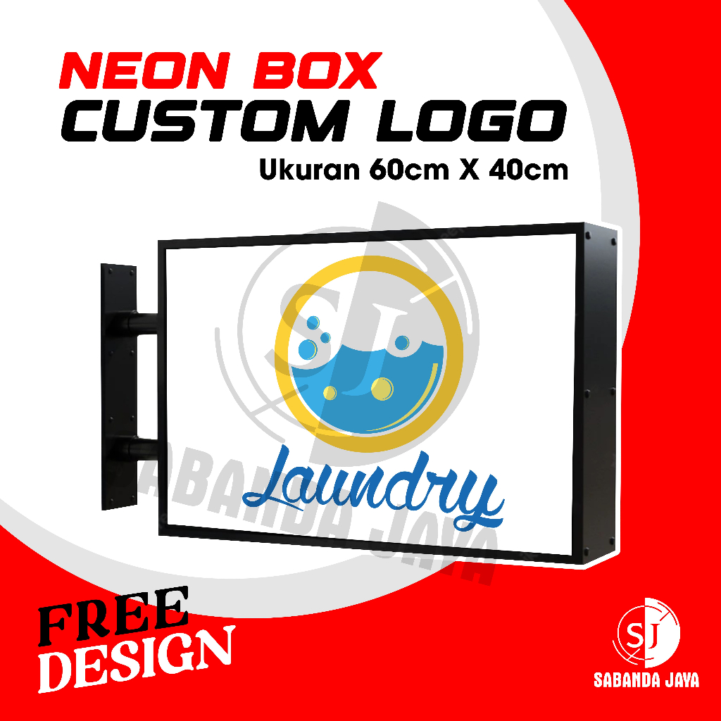 Jual NEON BOX AKRILIK CUSTOM LOGO 60CM X 40CM | Shopee Indonesia