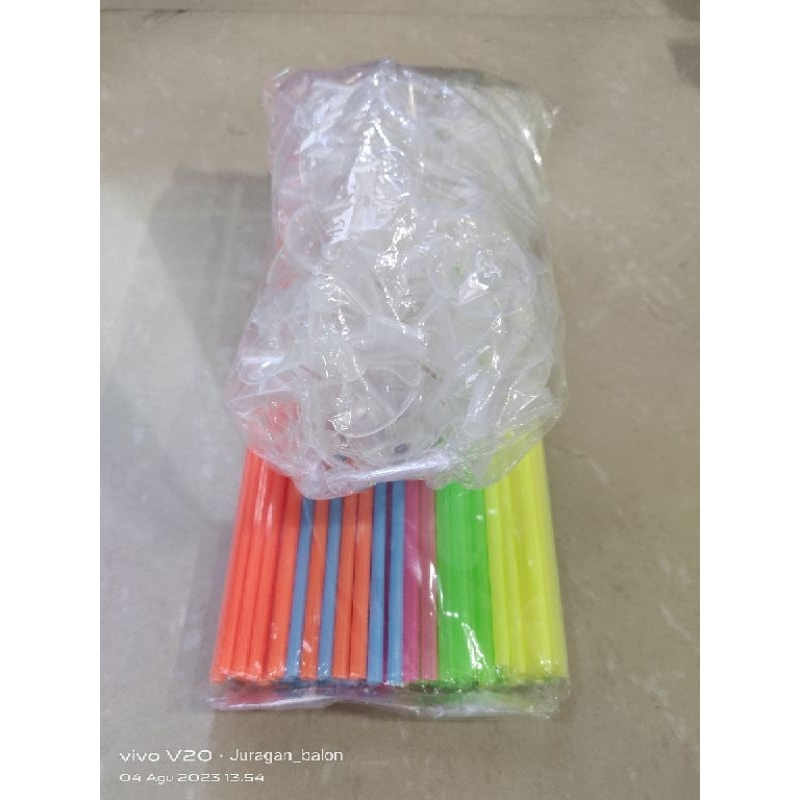 Jual 100pcs Stick Balon Warna + Cup (Per Pak) / Stik Balon Warna Hitam ...
