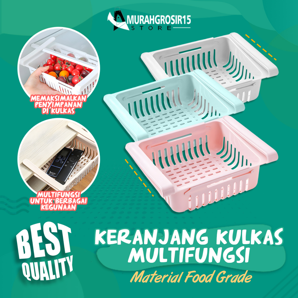 Jual GE-9 Rak Kulkas Multifungsi Storage Box Kulkas Organizer / rak ...