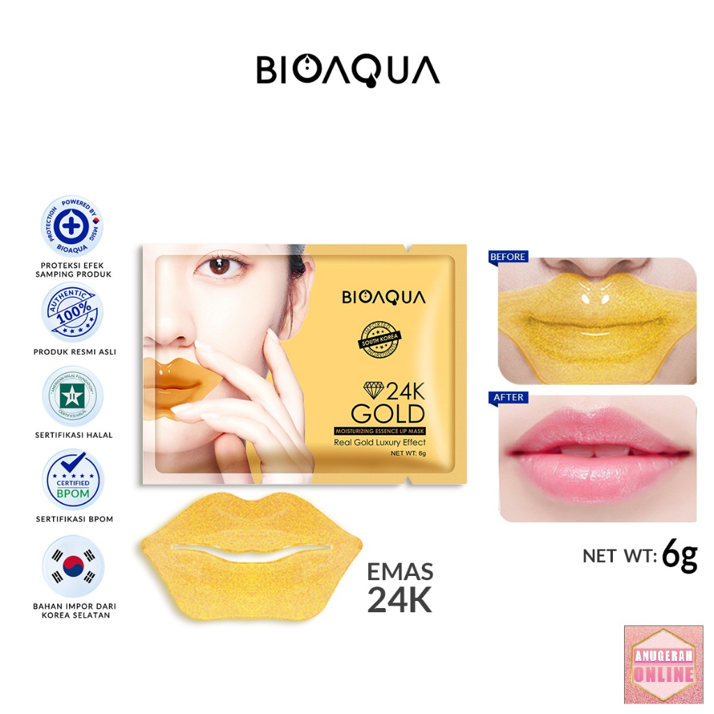 Jual BIOAQUA 24K Gold Moisturizing Essence Lip Mask 6g | Shopee Indonesia