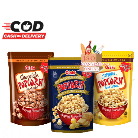 Jual (JSO) Oishi Popcorn 100gr Belgian Butter Coklat Caramel Snack ...