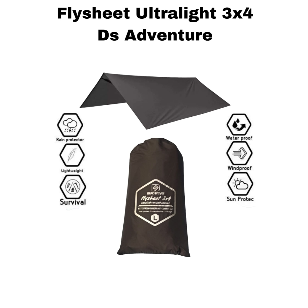 Jual Flysheet 3x4 waterproof ultralight ds adventure / flyshet 3x4 ...