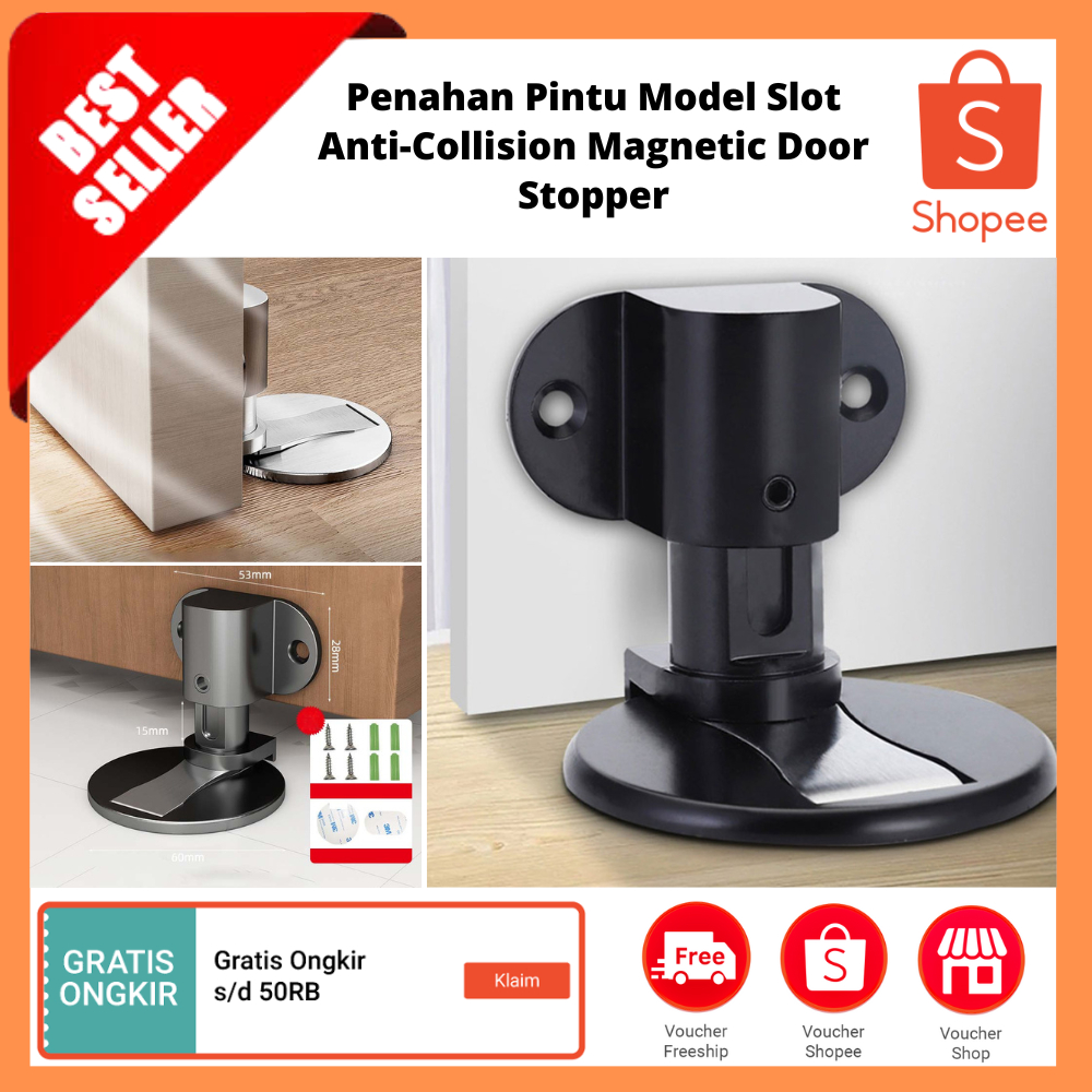Jual Penahan Pintu Model Slot Anti-Collision Magnetic Door Stopper ...