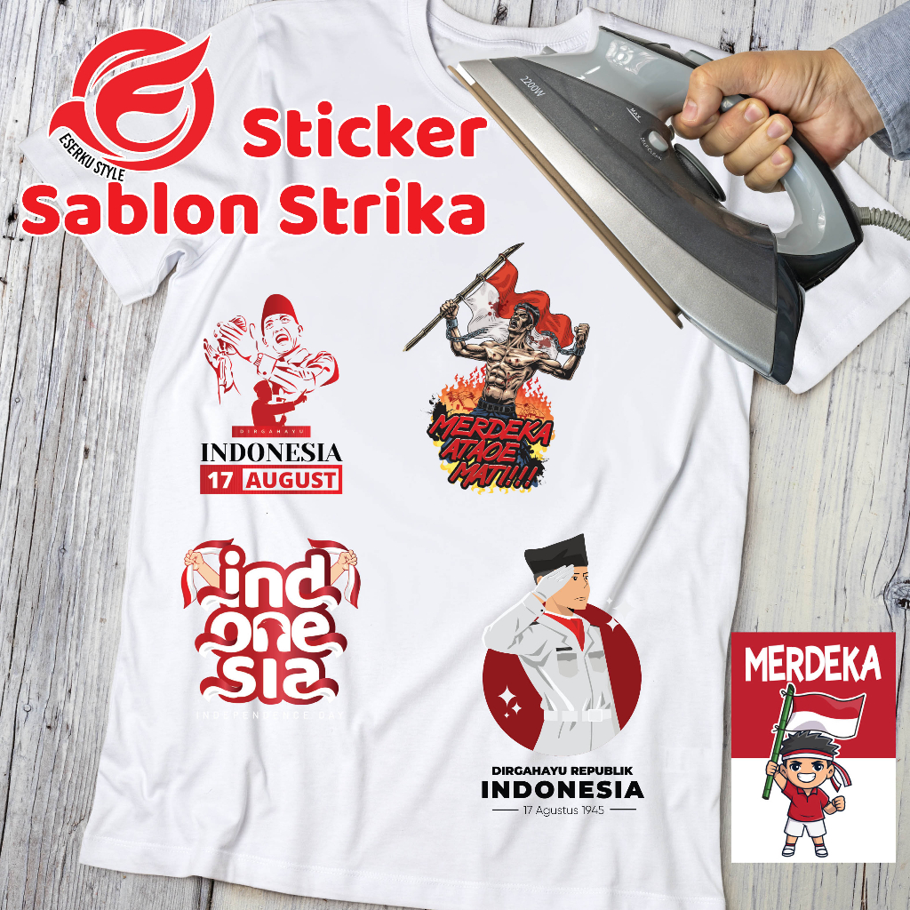 Jual Sticker Sablon Setrika Tema Agustusan Sticker Kaos/Kain Tema ...