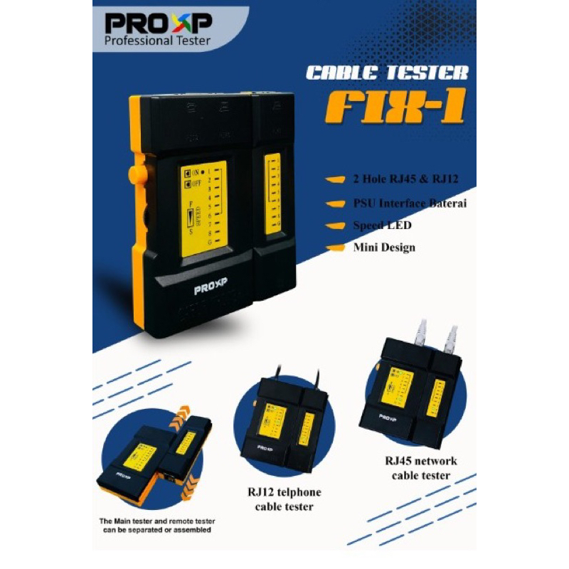 Jual Proxp Cable tester FIX-1 / Cable tester rj45 & Rj11/12 | Shopee ...